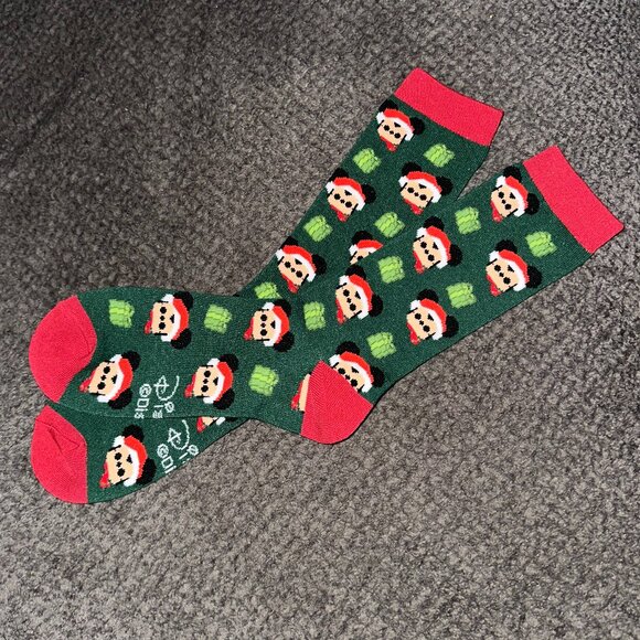 Disney | Accessories | Nwot Mickey Mouse Christmas Socks By Disney ...